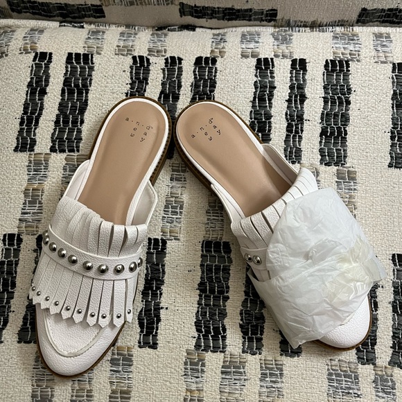 a new day | Shoes | New A New Day Karoline White Tasseled Mules | Poshmark